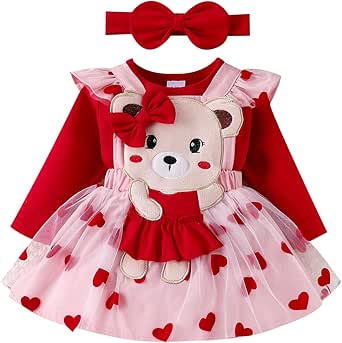 Amazon.com: sdghg New Born Infant Baby Girls Valentine's Day Outfits ...