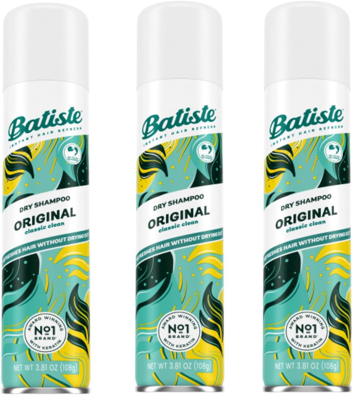 Batiste Dry Shampoo, Original Fragrance, Refresh Hair and Absorb Oil ...