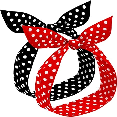 Amazon.com : 2 Pieces Rosie The Riveter Headband Red Polka Dot Headband ...