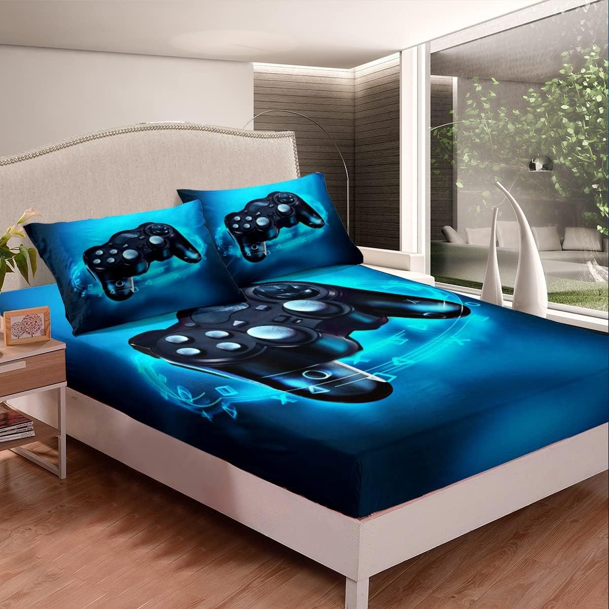 Amazon.com: Gaming Bedding Set Kids Bed Sheet Set Full Size Soft ...