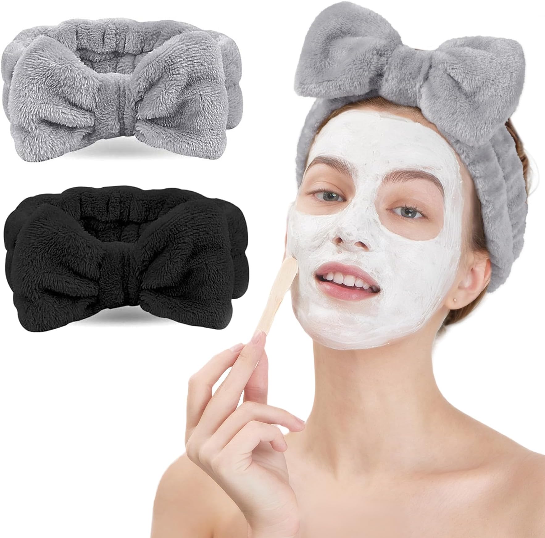 Amazon.com : DOOBO 3 Pack Spa Headbands Microfiber Bowtie Headbands for ...