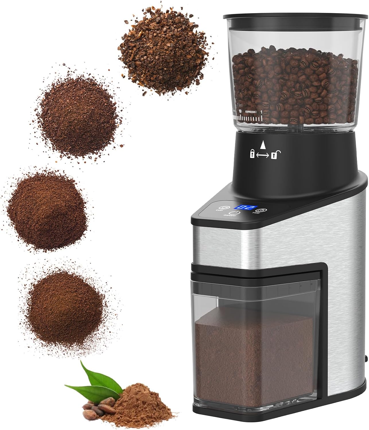 Cobuy Burr Coffee Grinder Electric w/Adjustable Settings for Precision ...