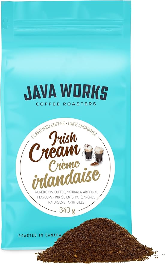 Java Works Coffee Irish Cream Flavoured Coffee Ground *Ground*, 340 ...