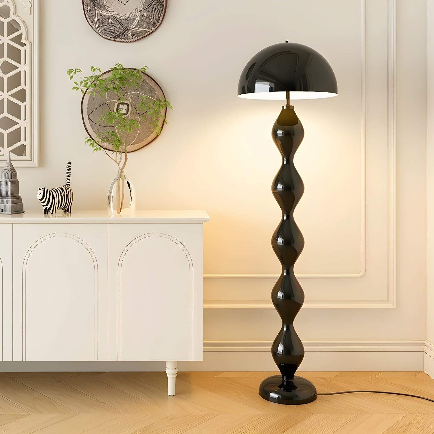 LITFAD Unique Floor Lamp with Iron Shade and Foot Switch 3 Color ...