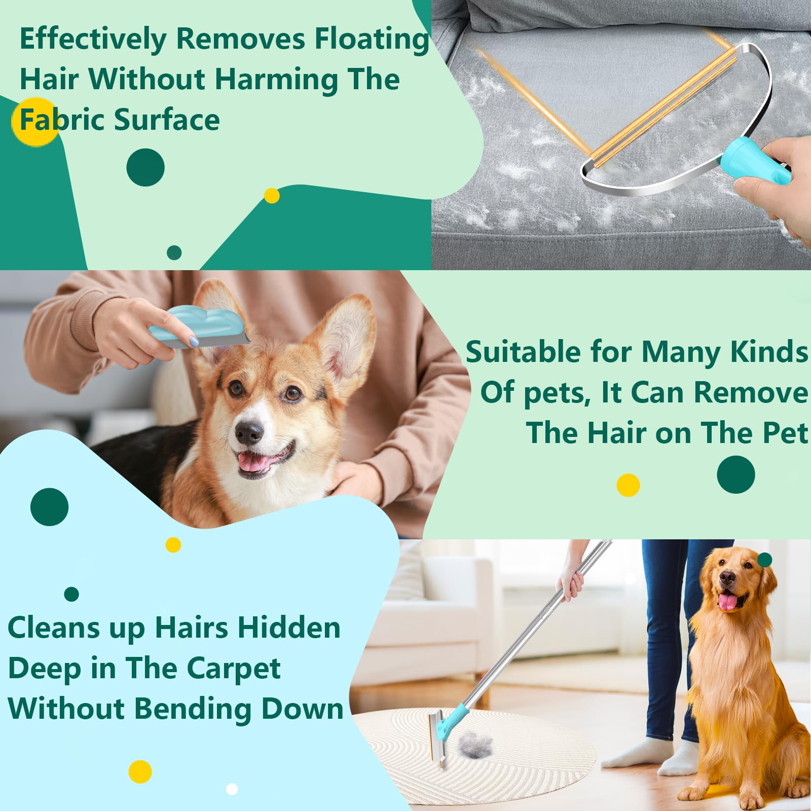 Snapklik.com : Pet Hair Remover Bundle - Large,Small &Mini Cat And Dog ...