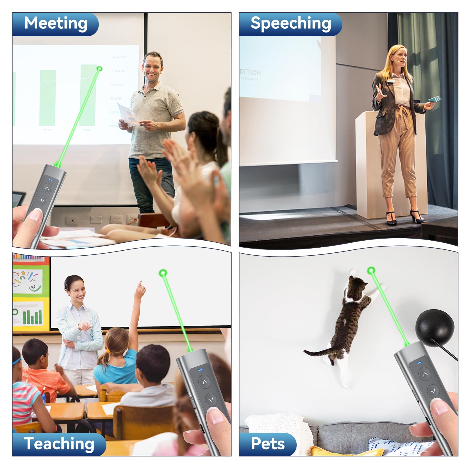 Snapklik.com : Rechargeable Presentation Clicker, 2 In 1 USB-A USB-C ...