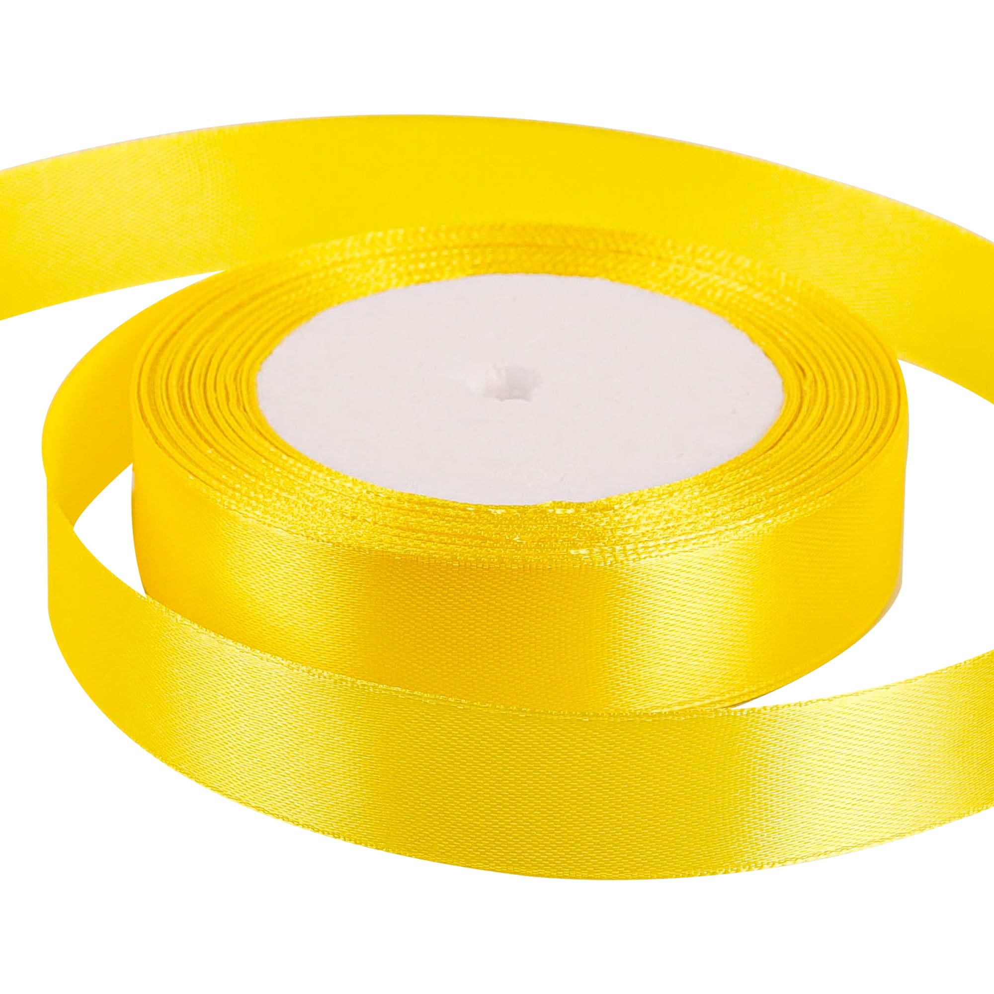 20mm Yellow Ribbon for Gift Wrapping 25M,Yellow Satin Ribbon Fabric ...