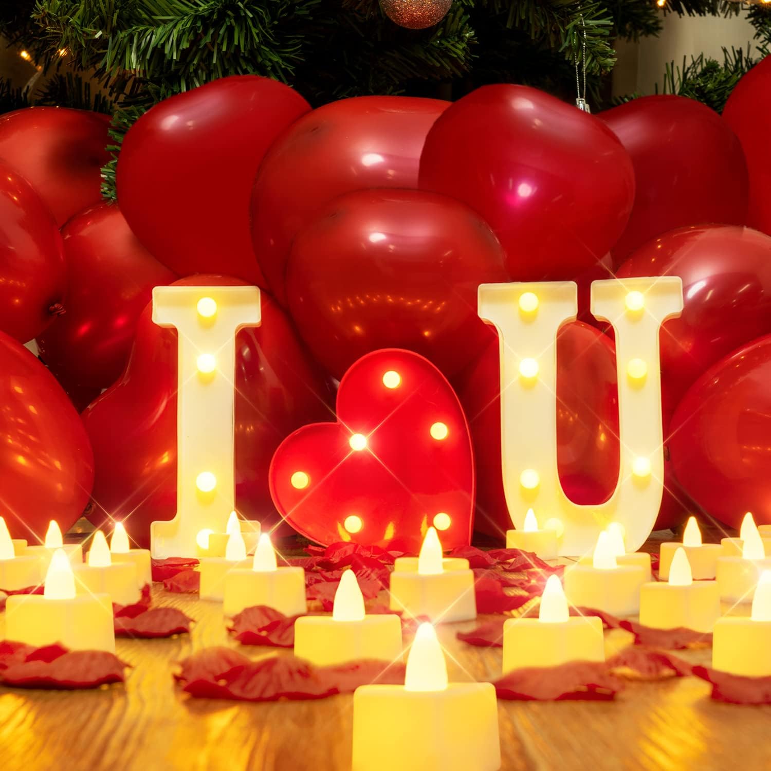 CSKB Light Up I Love You Letters Sign for Wedding LED Heart Marquee ...