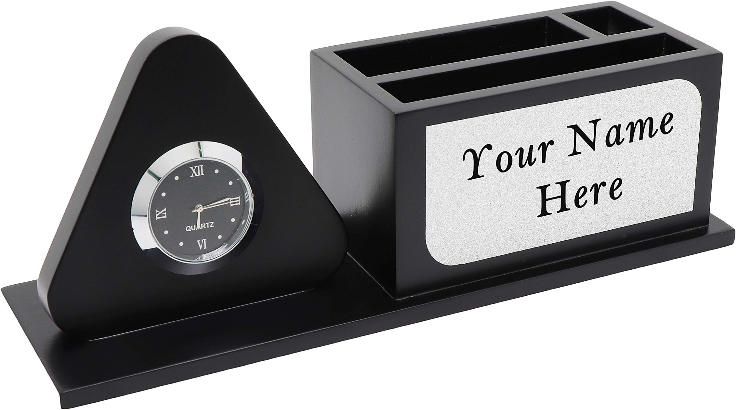 Gaba Time metal decorative pen stand, cardholder, clock stand with India map showpiece for ...