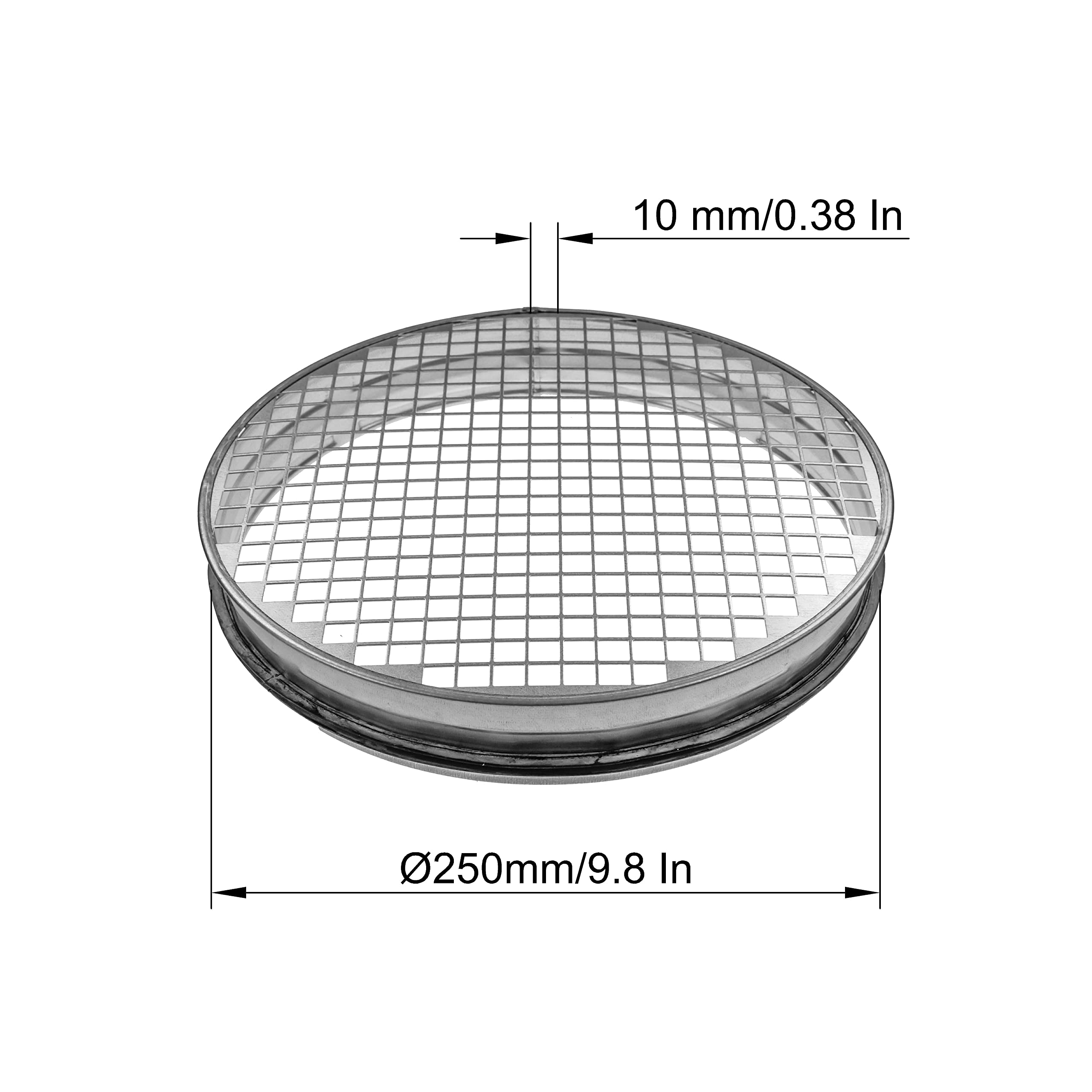 Snapklik.com : 10 Inch (net 3/8x3/8 In) Steel Mesh Duct End Cap