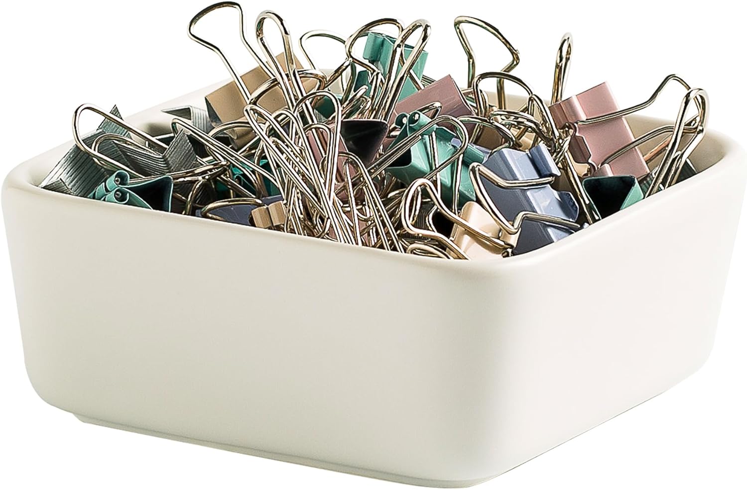 Amazon.com : Mecaikru Ceramic Paper Clip Holder for Desk Cute Binder ...