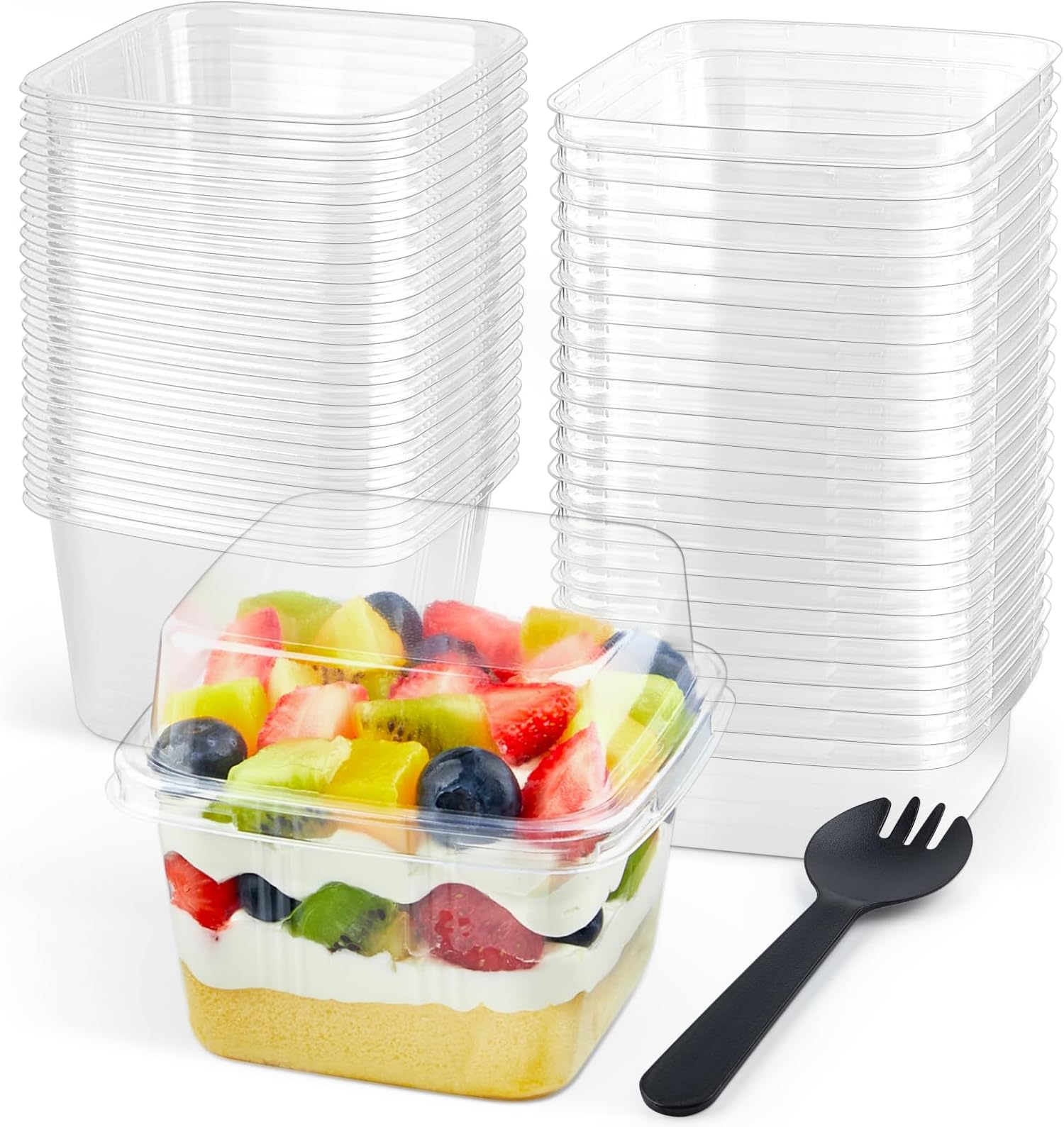 Amazon.com: EATHEATY 100 Pack 14 oz Plastic Dessert Cups with Lids ...