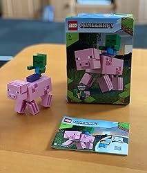 LEGO 21157 Minecraft BigFig Schwein mit Zombiebaby, Spielzeug für ...