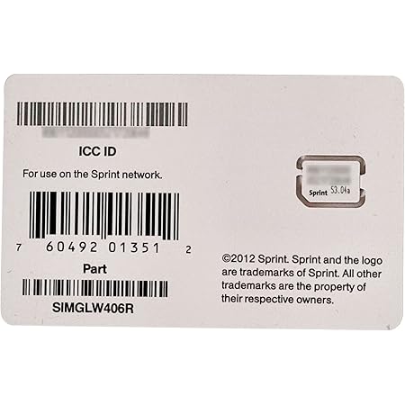 Amazon.com: Sprint UICC ICC Micro SIM Card SIMOLW216R - Samsung Galaxy ...