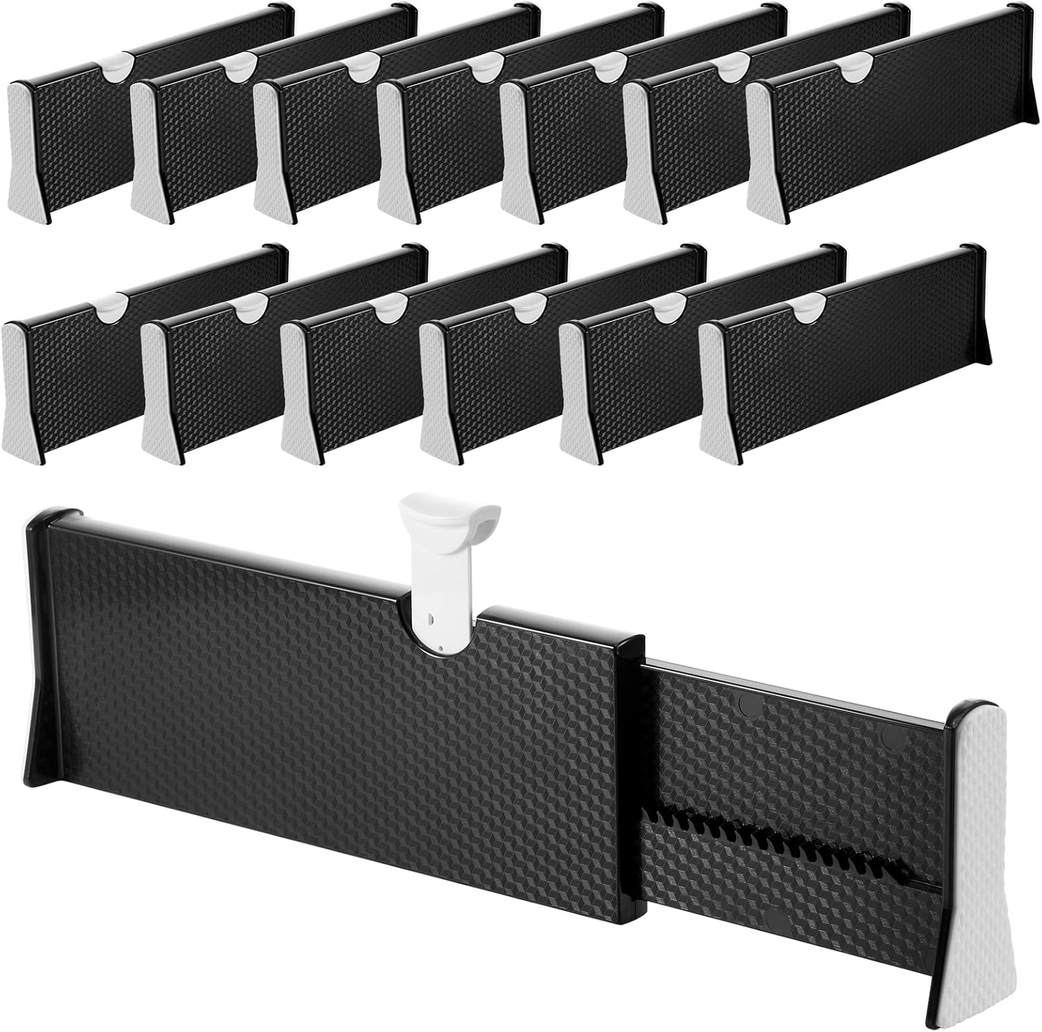 Amazon.com: 12 Pcs Drawer Dividers Organizer Adjustable Separators 4 ...
