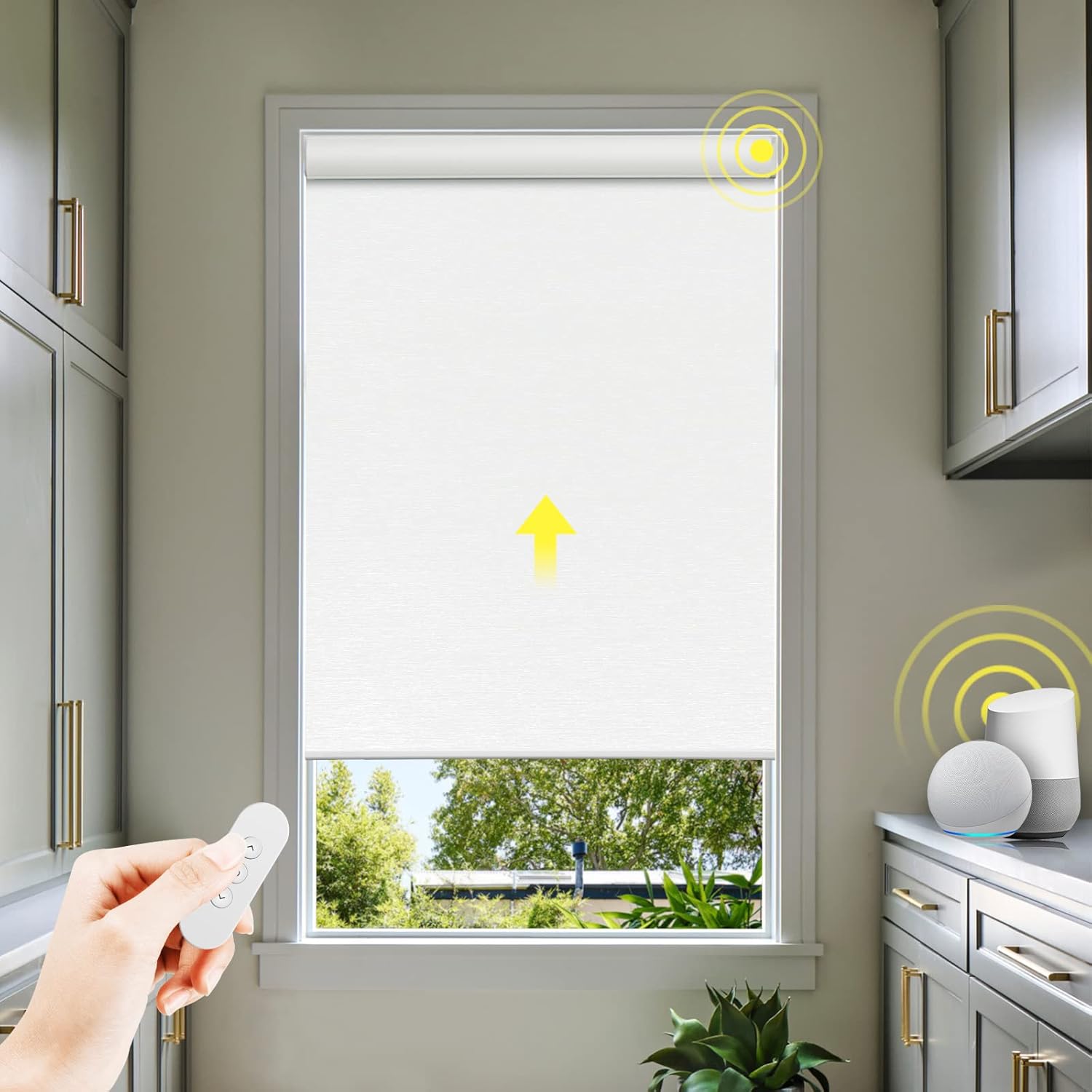 Amazon.com: Motorized Roller Shades Upgraded Smart Blinds with ...
