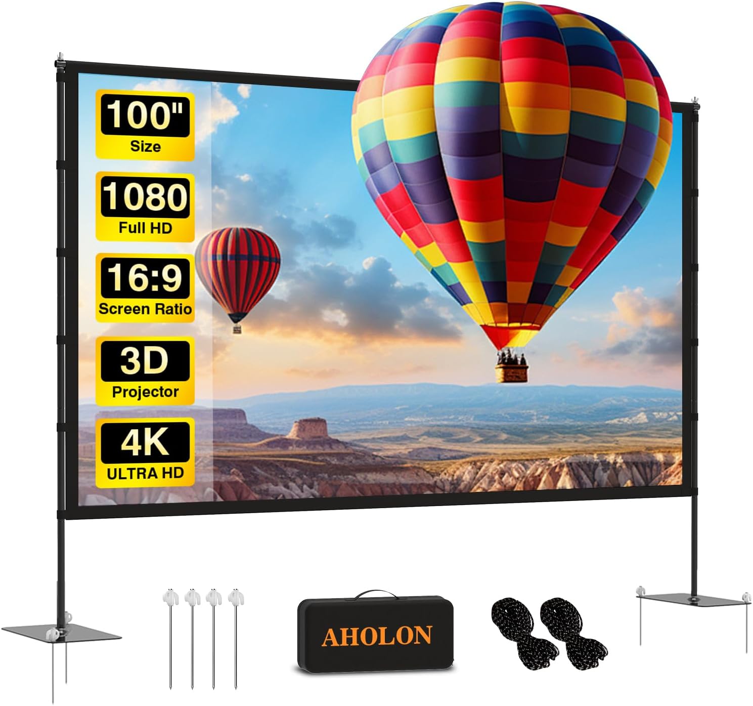 Amazon.com: Outdoor Projector Screen with Stand - 100 inch Portable ...