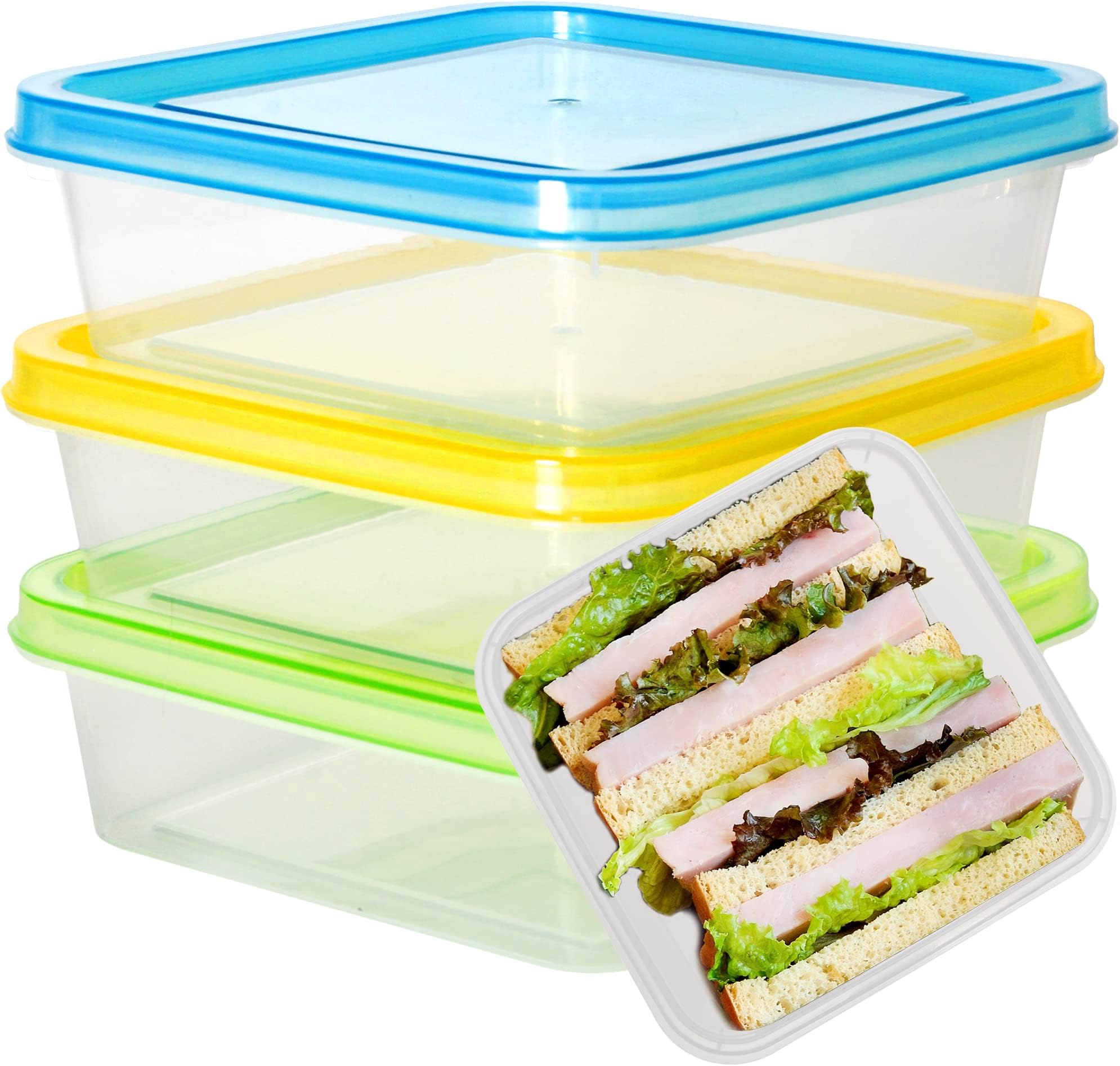 Amazon.com: Snap Fresh - 4 Pack of Sandwich Containers (450 ml ...