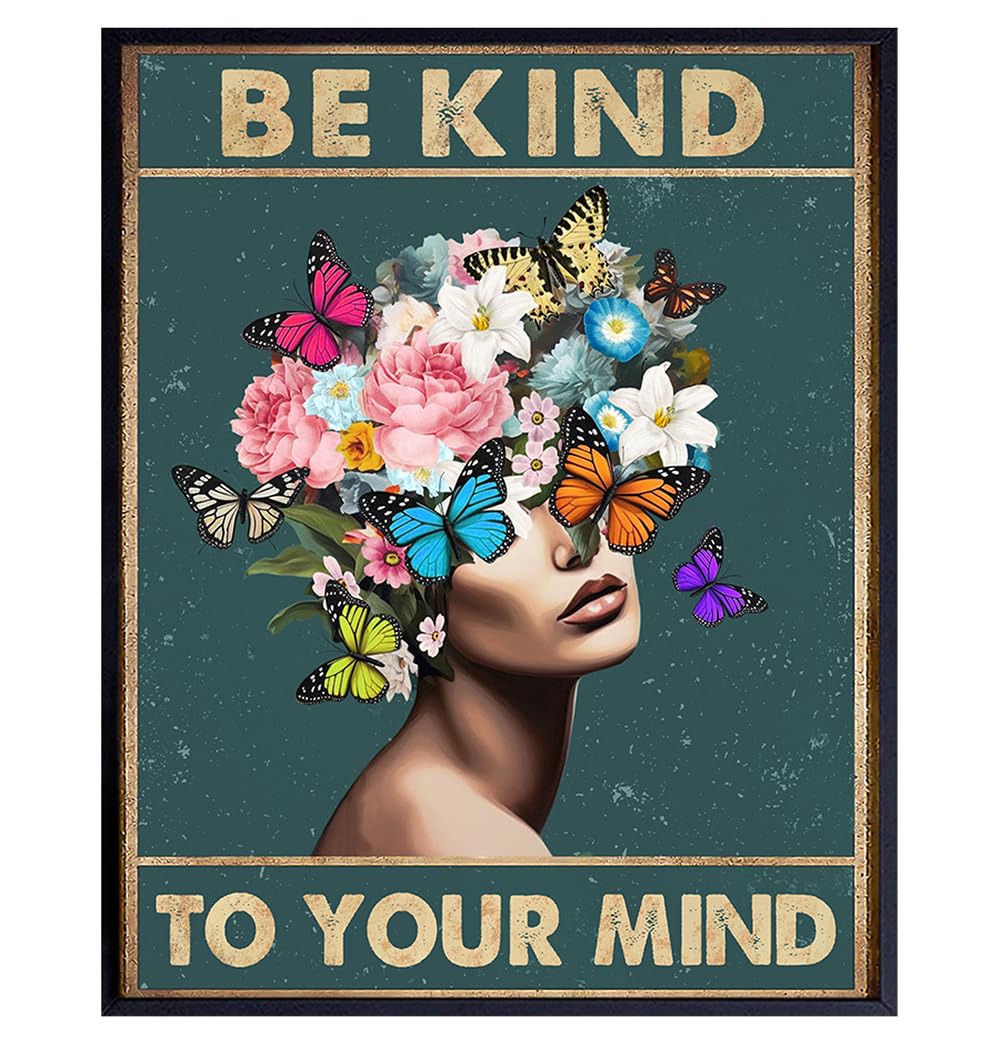 Amazon.com: positive Quotes Wall Decor for Women - Be Kind To Your Mind ...