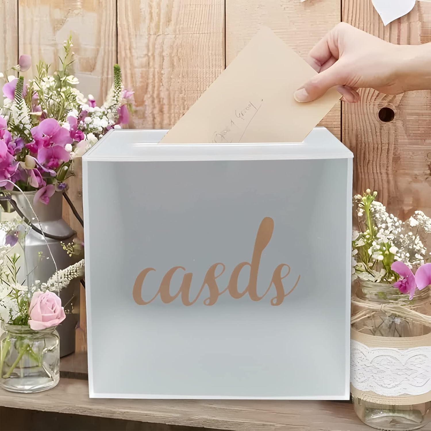 Amazon.com: Vitnature Large（10.24 * 5.51 * 9.84in） Card Box For Wedding ...