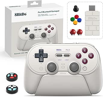 8Bitdo Pro 3 Bluetooth Controller with TMR Joysticks, Swappable ABXY ...