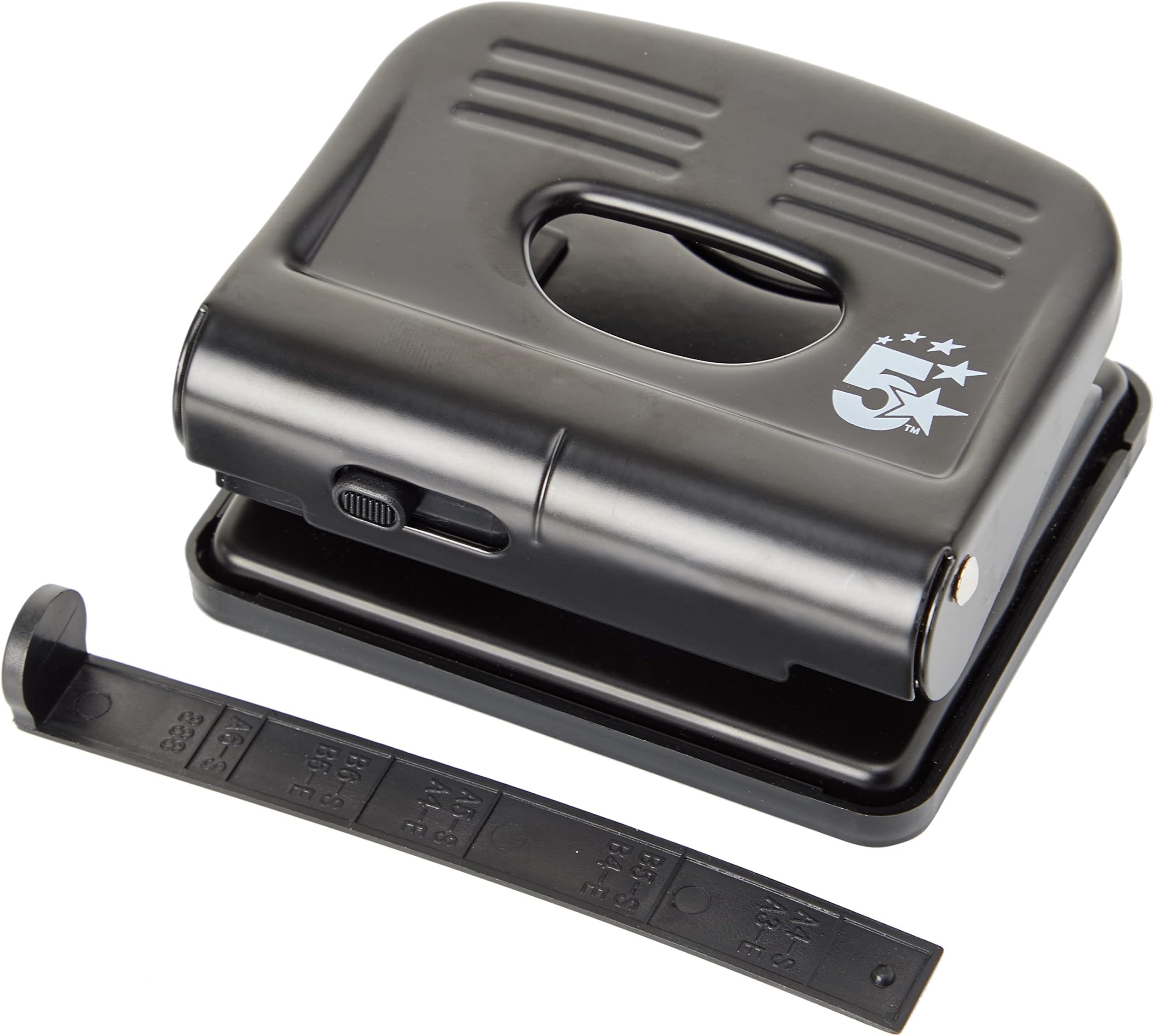 5 Star Punch 2-Hole Plastic Base Metal Handle Capacity 18x 80gsm Black ...