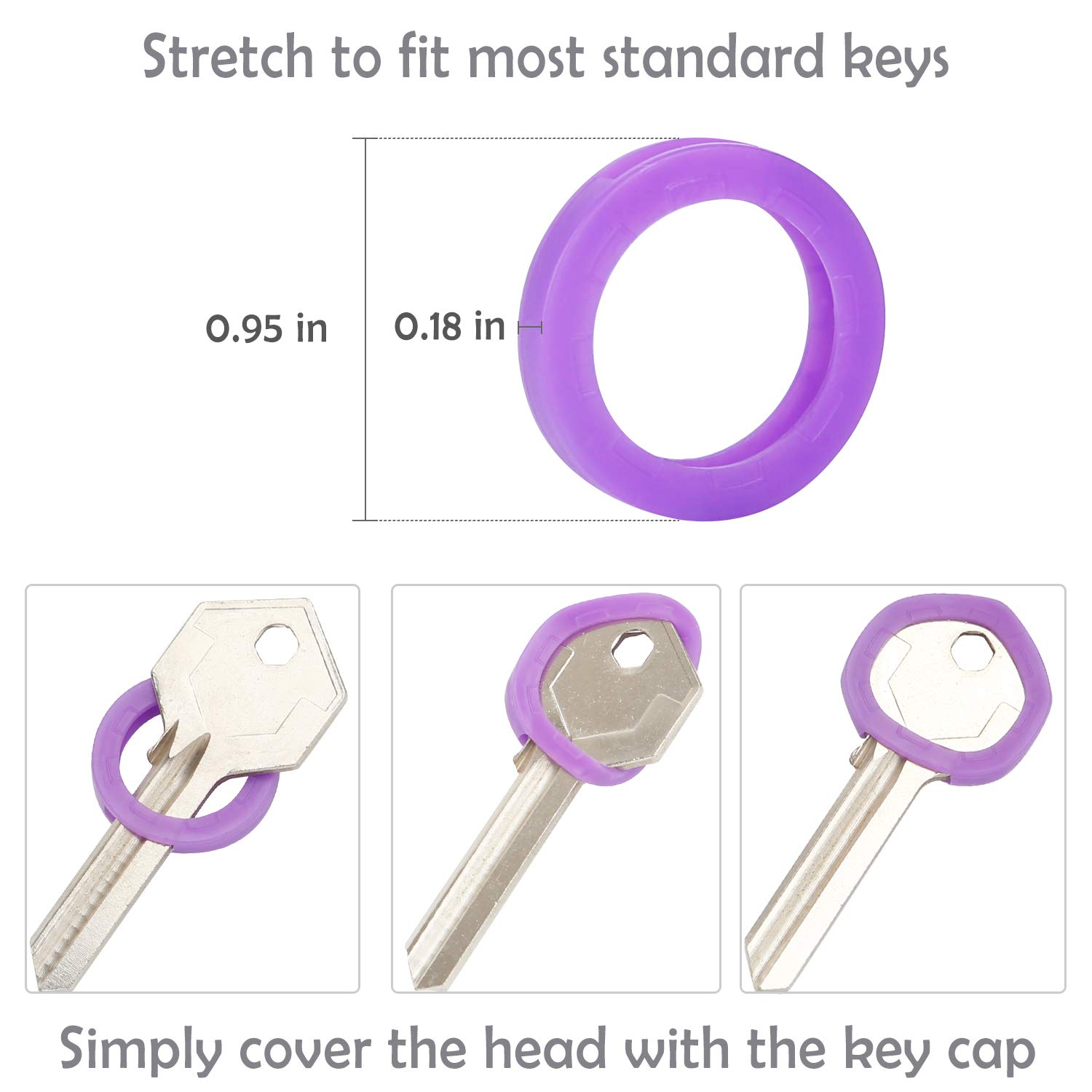 Vibit 16 Pack Key Caps Covers Tags Set Plastic Key Identifier Coding ...