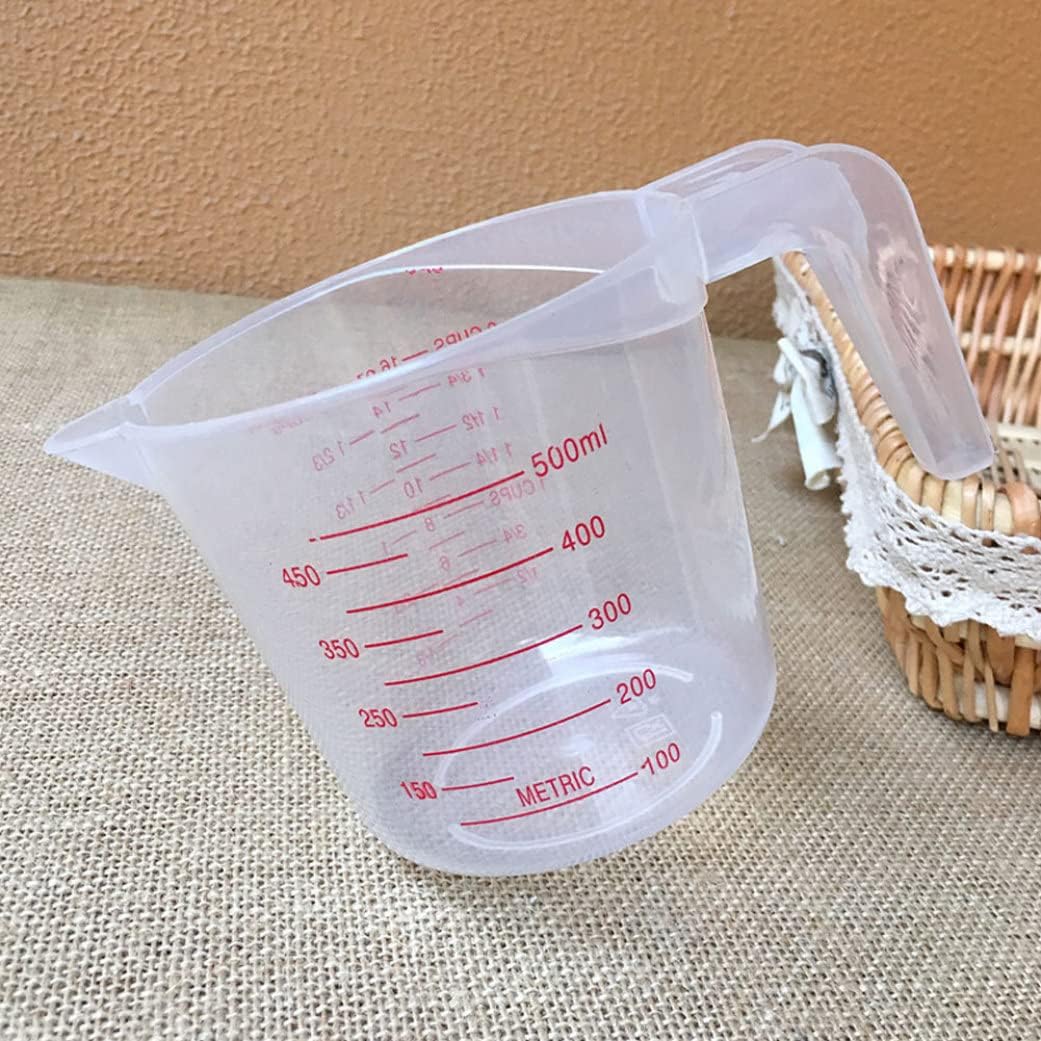 Plastic Measuring Jug,500ML Measuring Cup Jugs for Baking Cooking, Kitchen Measuring Cup Clear ...