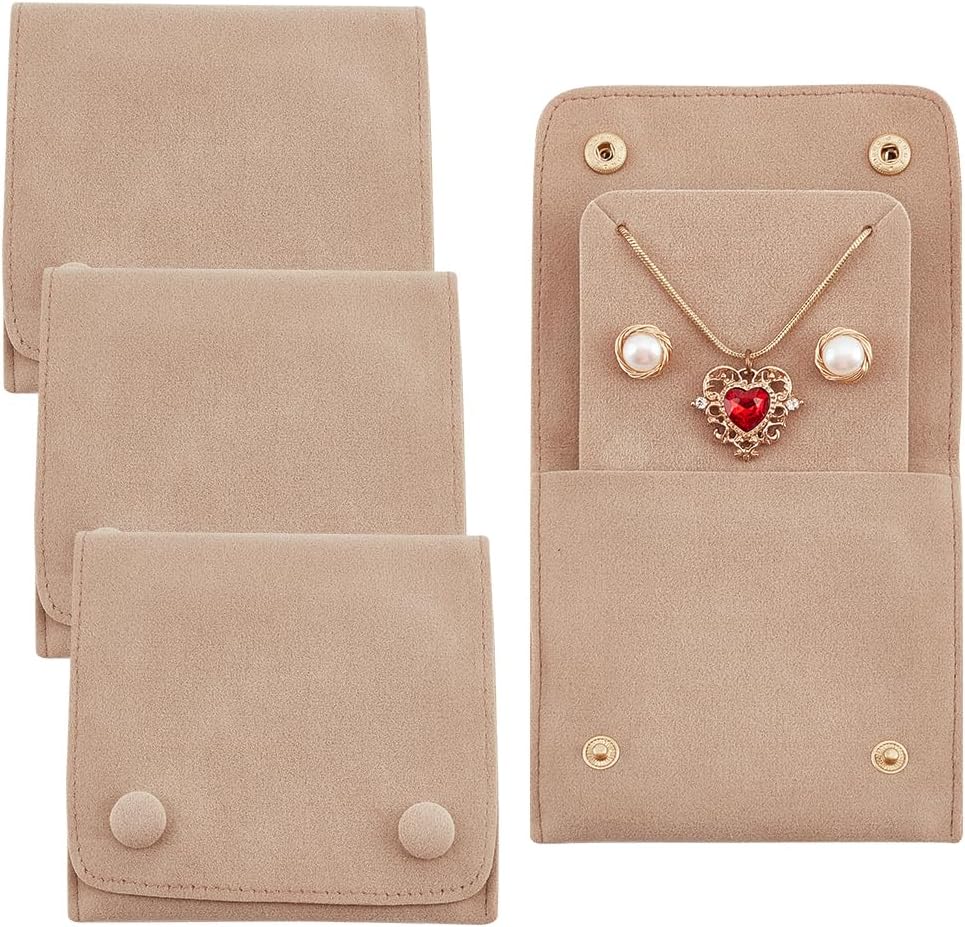 Amazon.com: BENECREAT 4Pcs Velvet Jewelry Pouches Tan Jewelry Gift Bags ...