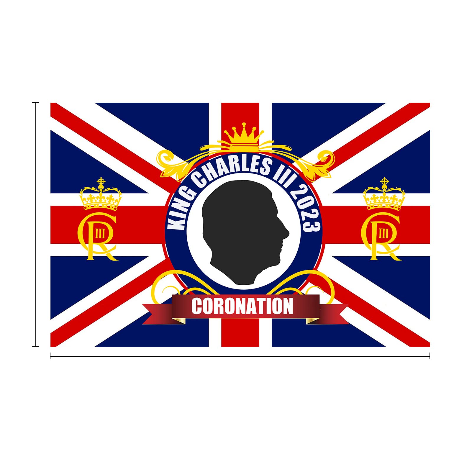 King Charles III Coronation Flag,5ft X 3ft Coronation Flags King ...