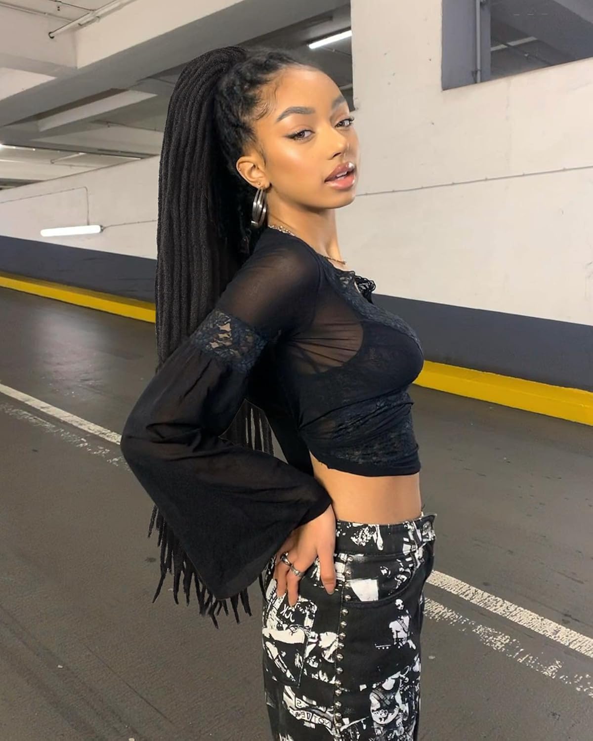 Amazon.com : HANNE 24 Inches Locs Ponytail Drawstring Dreadlock ...