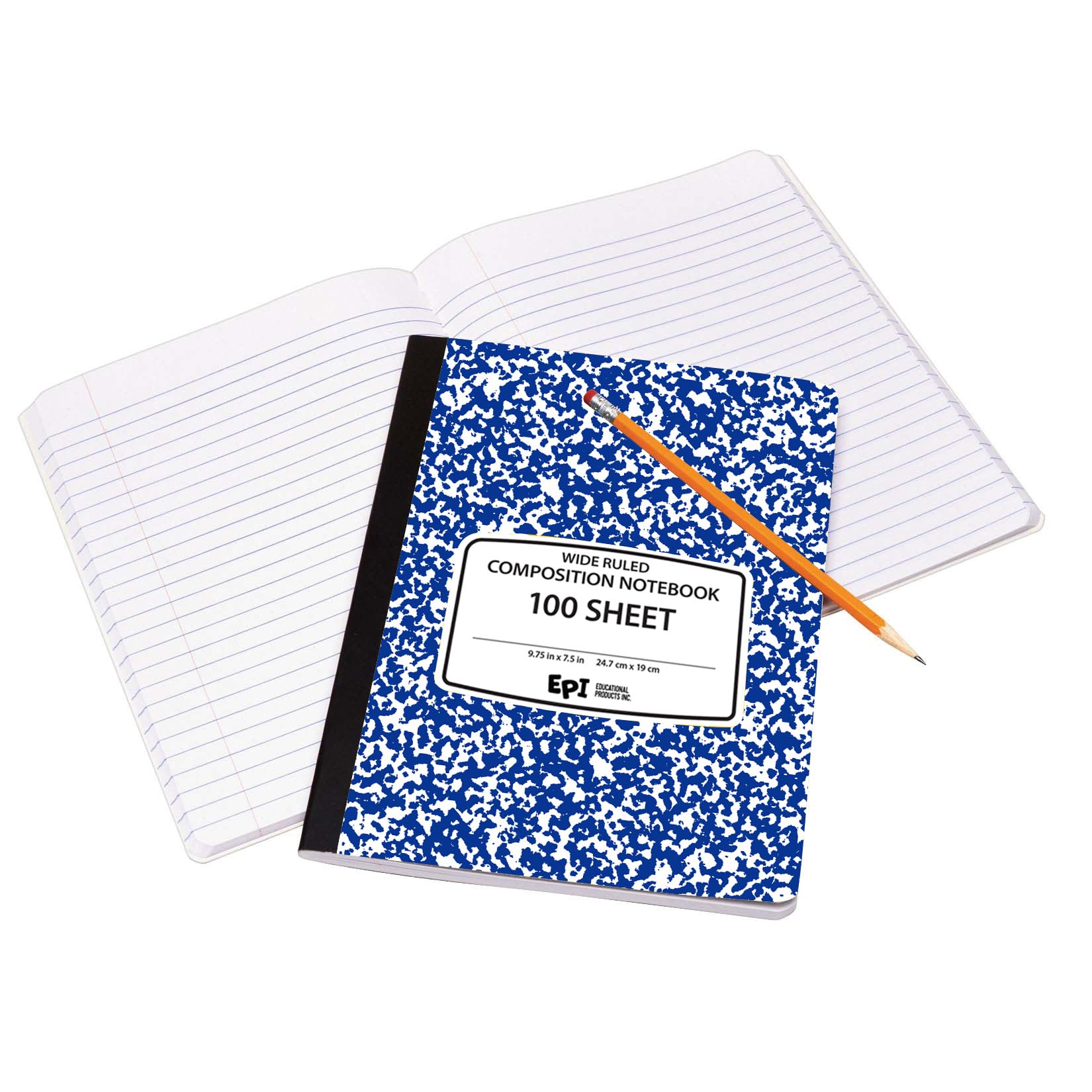 Snapklik.com : EPI Wide Ruled Marble Composition Notebook