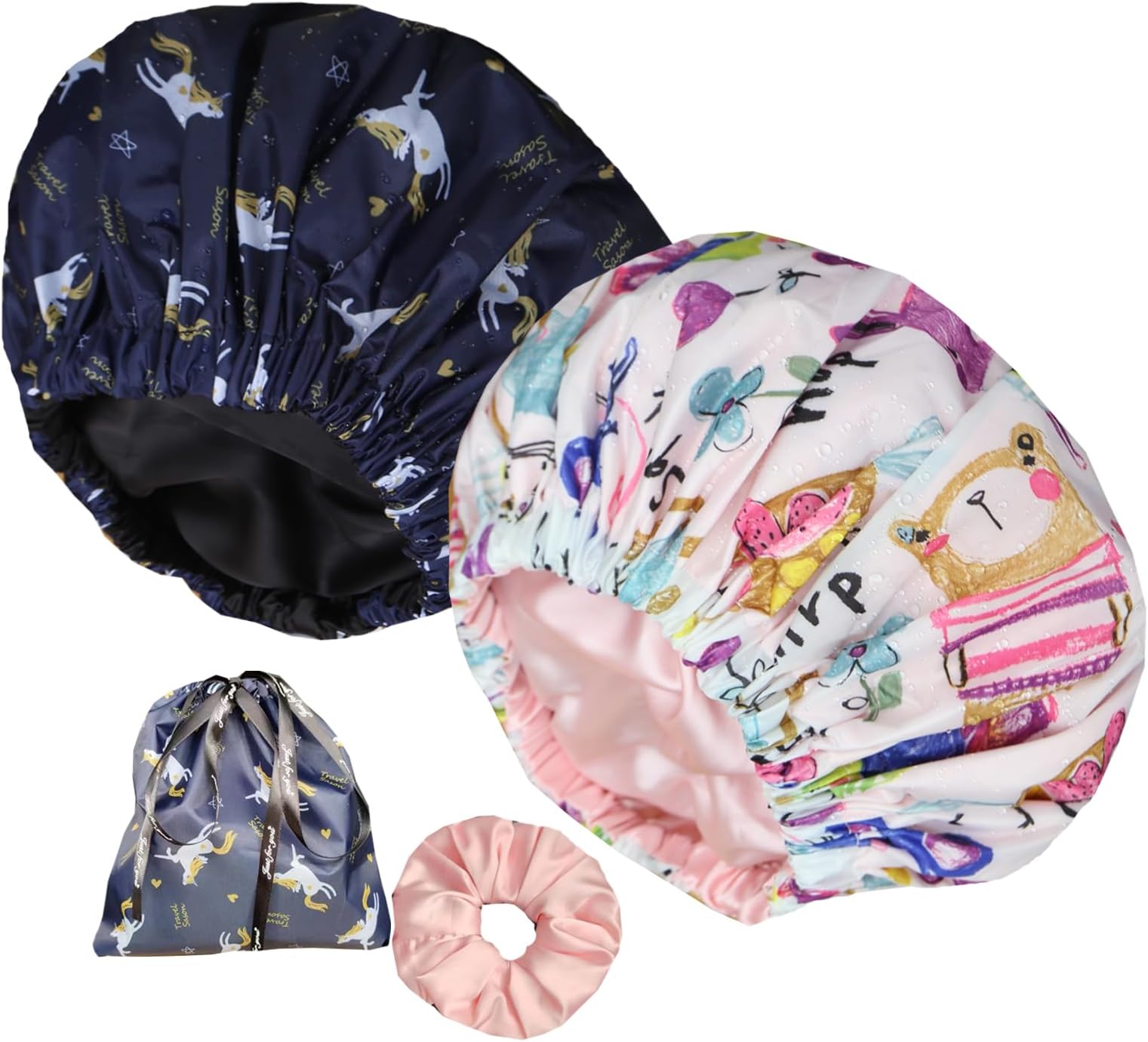 Amazon.com : 2Pcs Shower Cap, Luxury Shower Cap for Women Machine ...