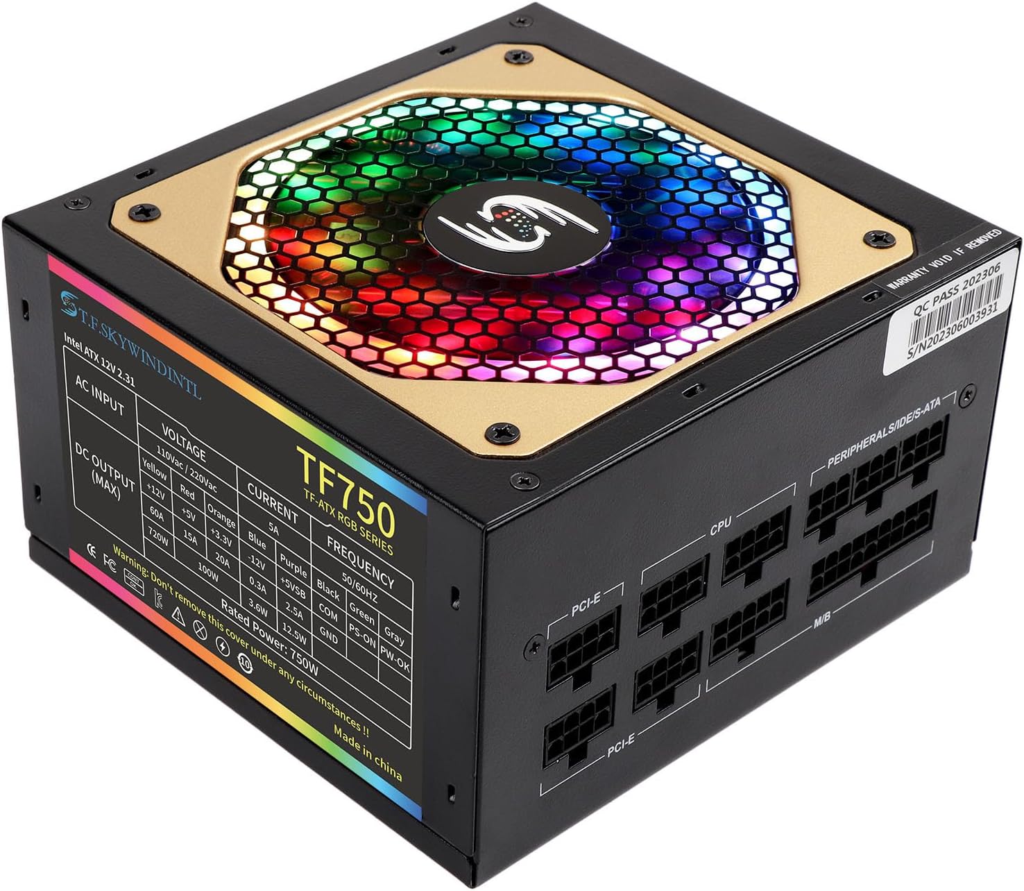 Amazon.com: GAMDIAS RGB Gaming PC Power Supply 750W 80 Plus Bronze ...
