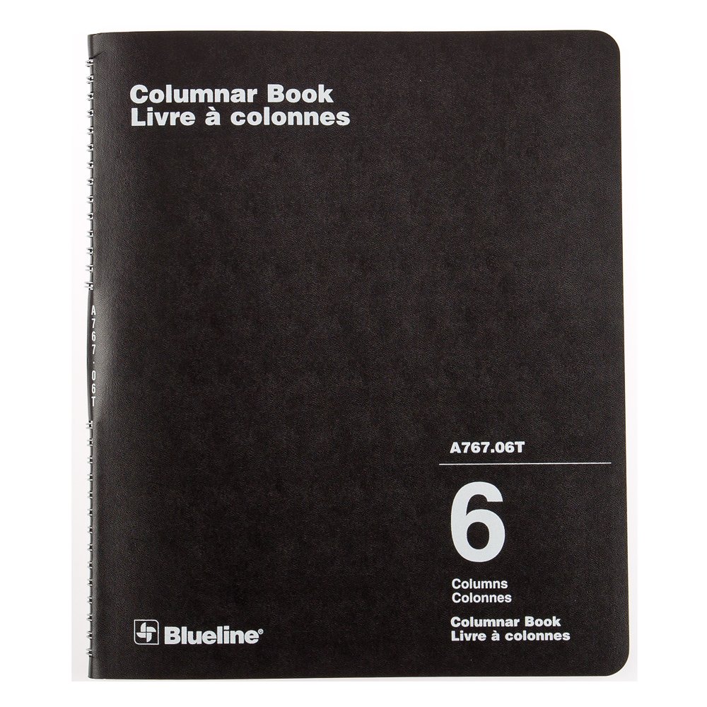 Blueline Columnar Book, Twin Wire Binding, 6 Columns with Description ...