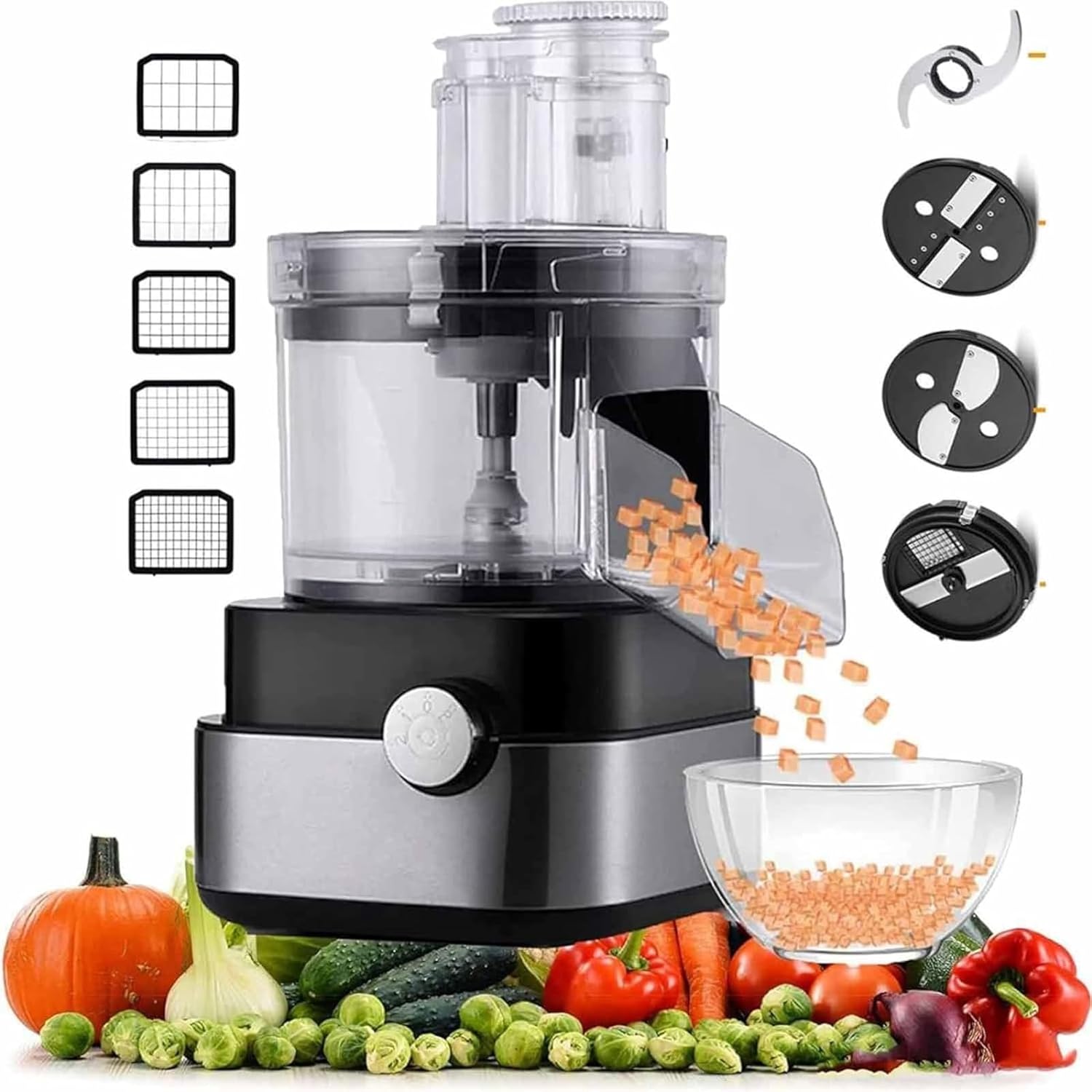 Amazon.com: XRFCY Electric Vegetable Dicer, Commercial Vegetable ...