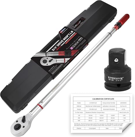 UYECOVE 3/4 Inch Torque Wrench, 48 Tooth Torque Wrench 3/4 Drive 100 ...