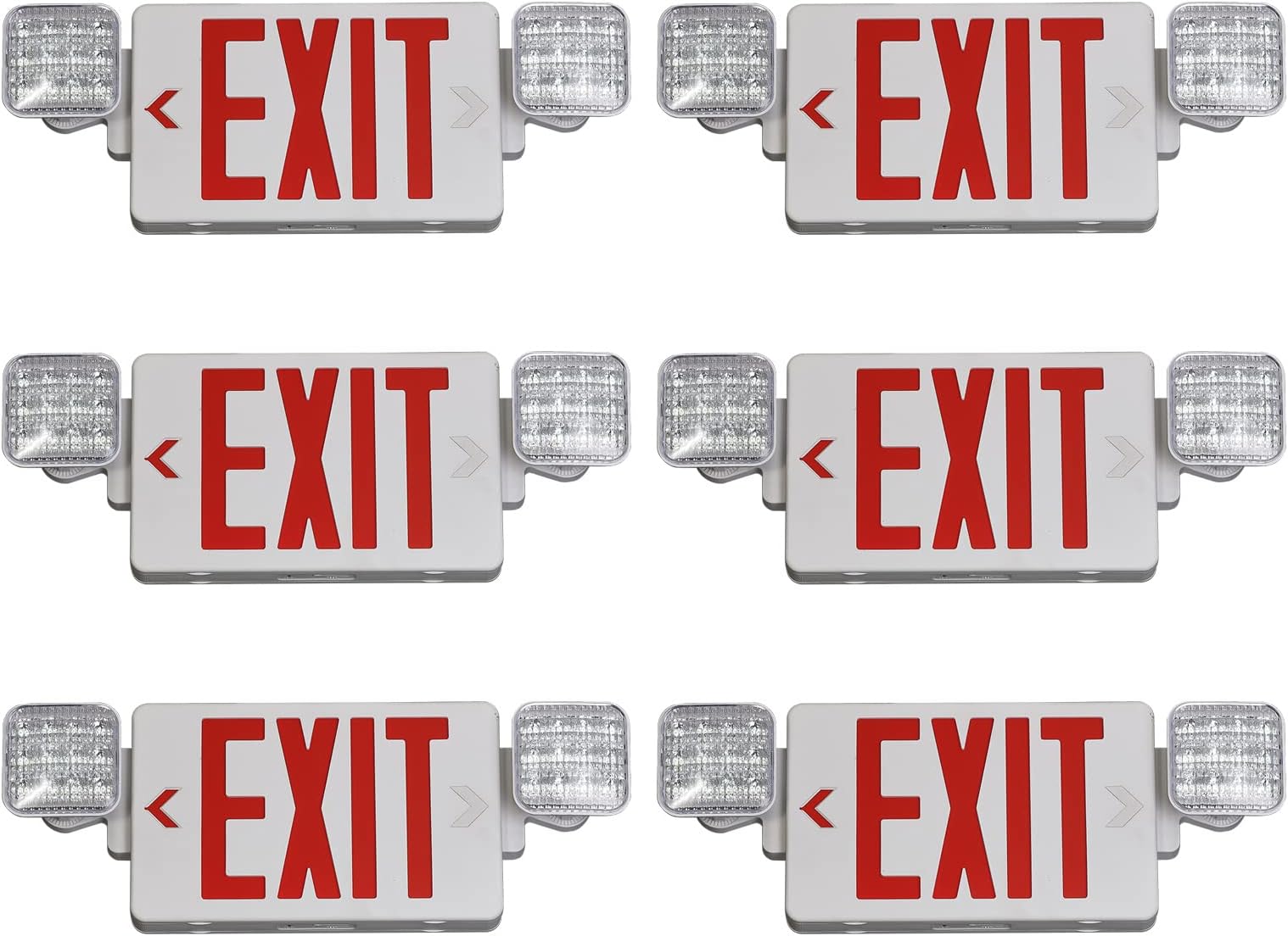TANLUX Red Exit Sign with Emergency Lights, LED Emergency Exit Light ...