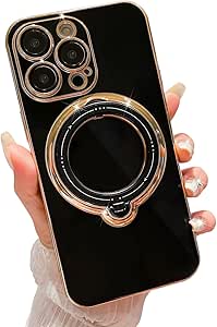 Amazon.com: MGQILING for iPhone 14 Pro Max Magnetic Planting Case, Luxury 360 Rotating Magnetic ...