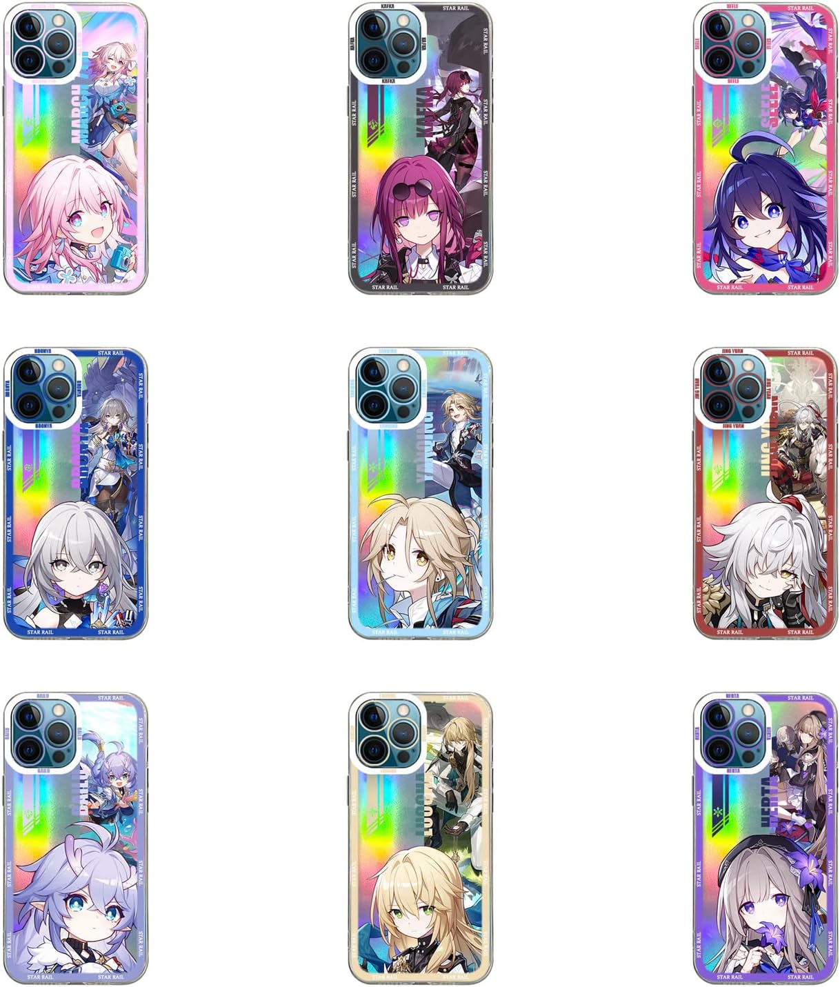 Amazon.com: Holographic HSR Phone Case Cute Fantasy RPG Game Art Chibi ...