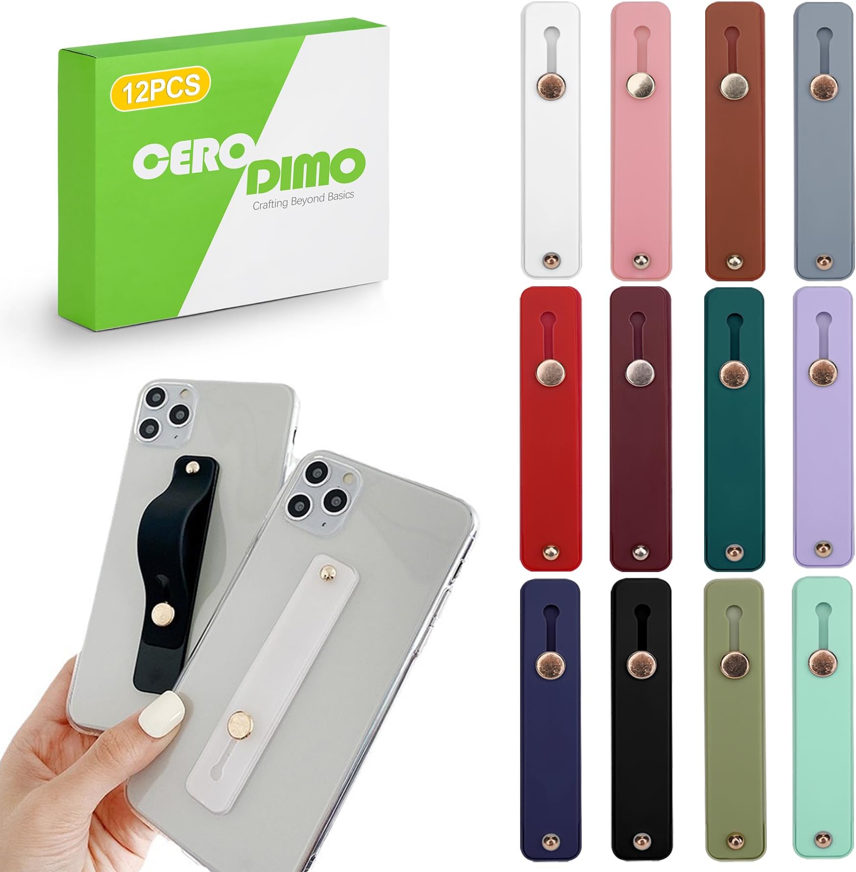 Amazon.com: CeroDimo 12-Piece Universal Phone Loop Finger Strap Holder ...