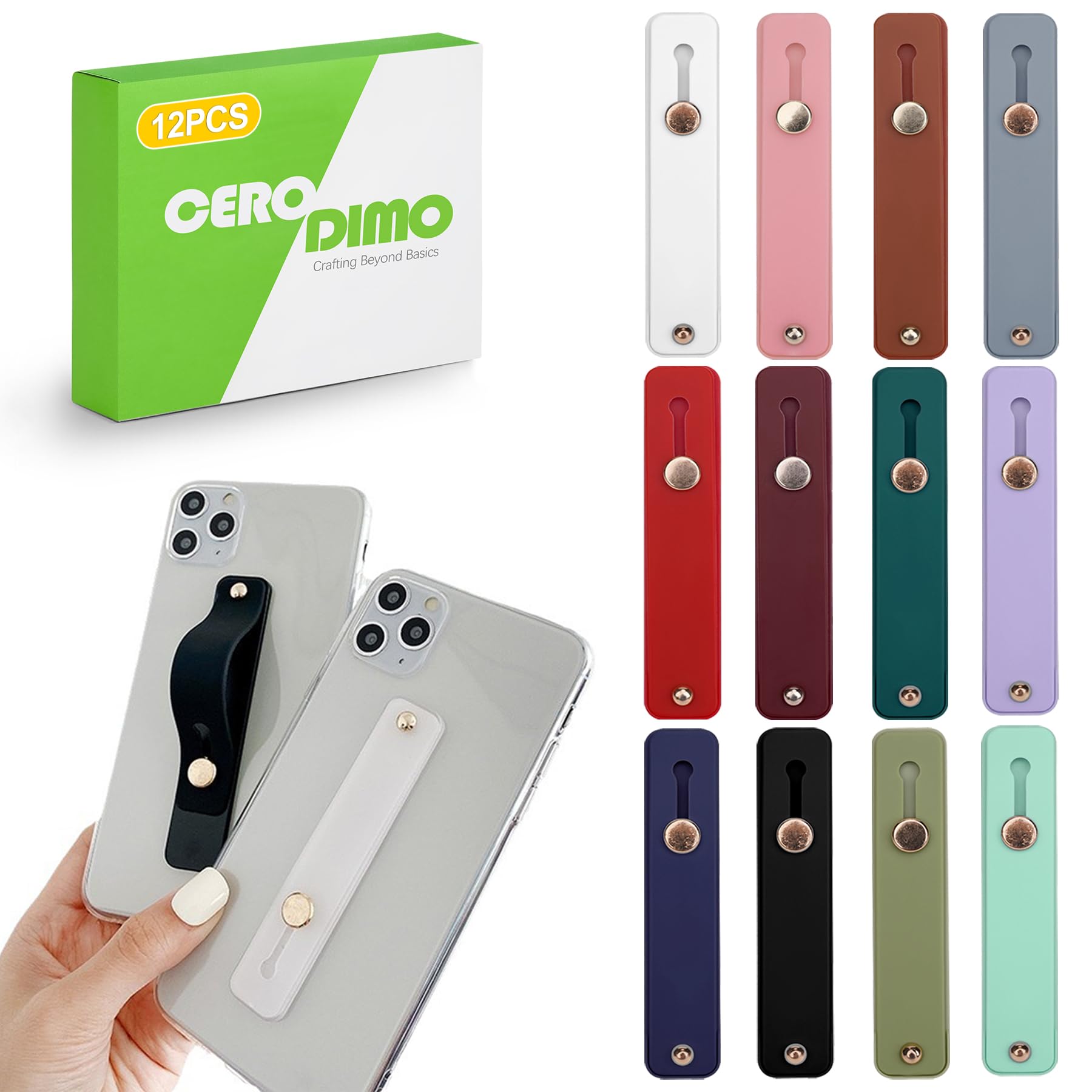Amazon.com: CeroDimo 12-Piece Universal Phone Loop Finger Strap Holder ...