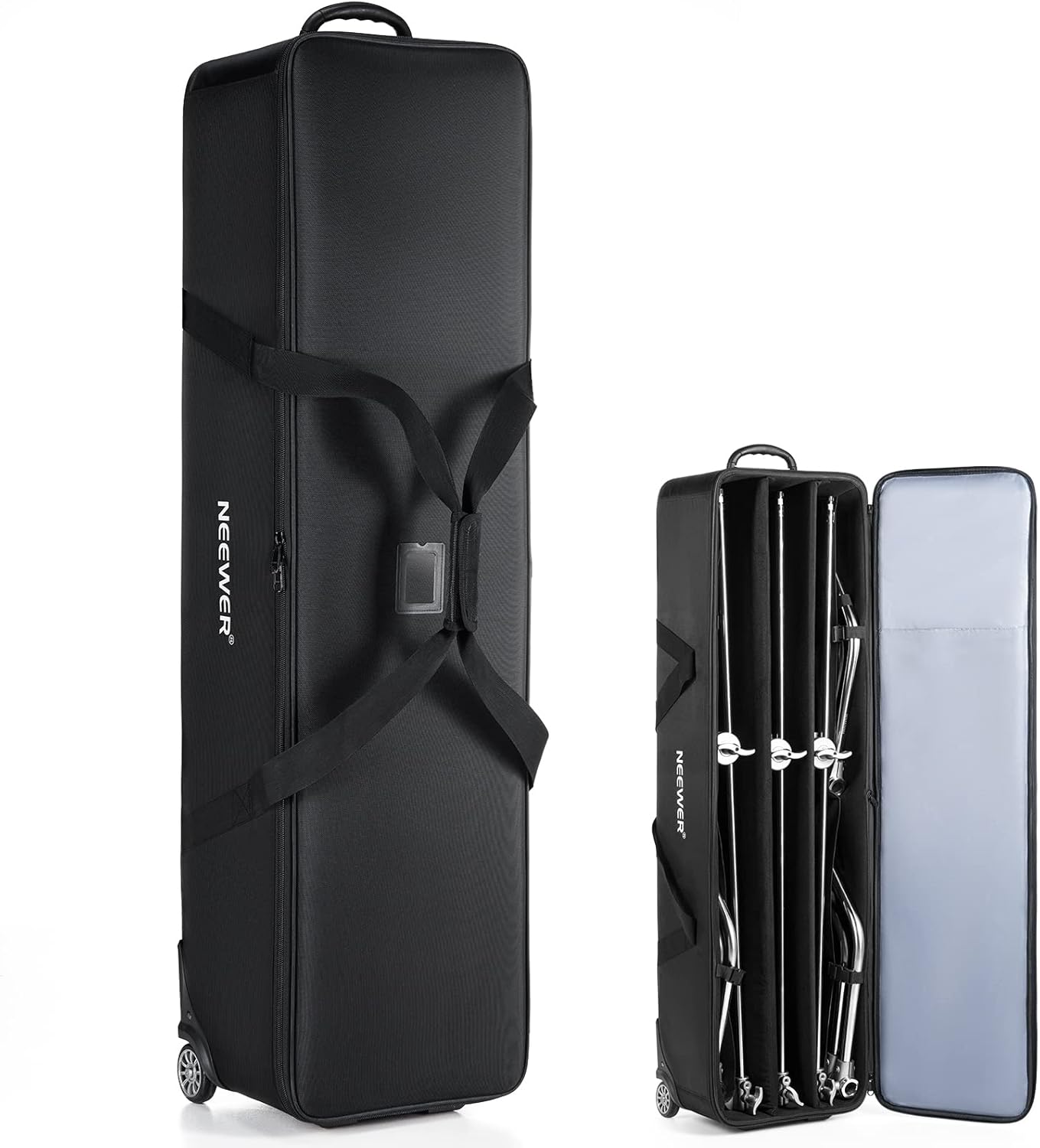 Amazon.com : NEEWER C Stand Wheeled Rolling Bag, Black Heavy Duty ...