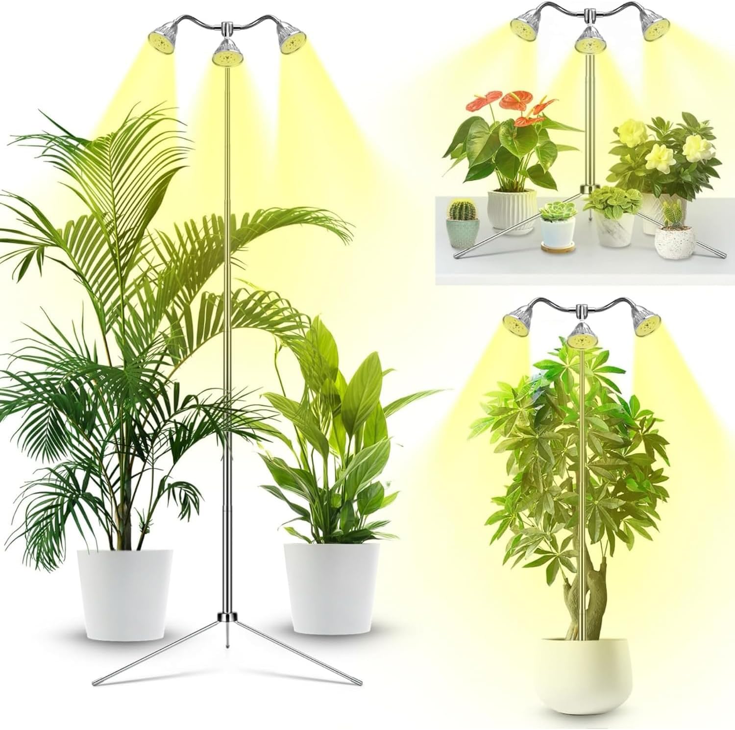 Grow Lights for Indoor Plants Full Spectrum, 15-62 Inches Height ...