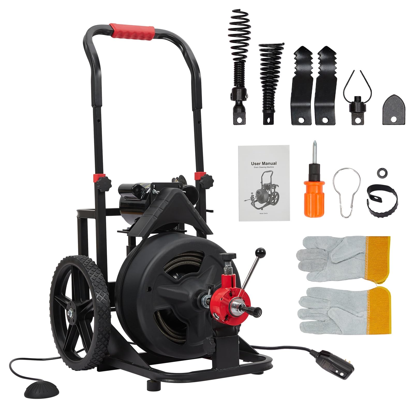 SLifet 100Ft x 1/2 Inch Electric Drain Auger for Plumbing, Drain ...