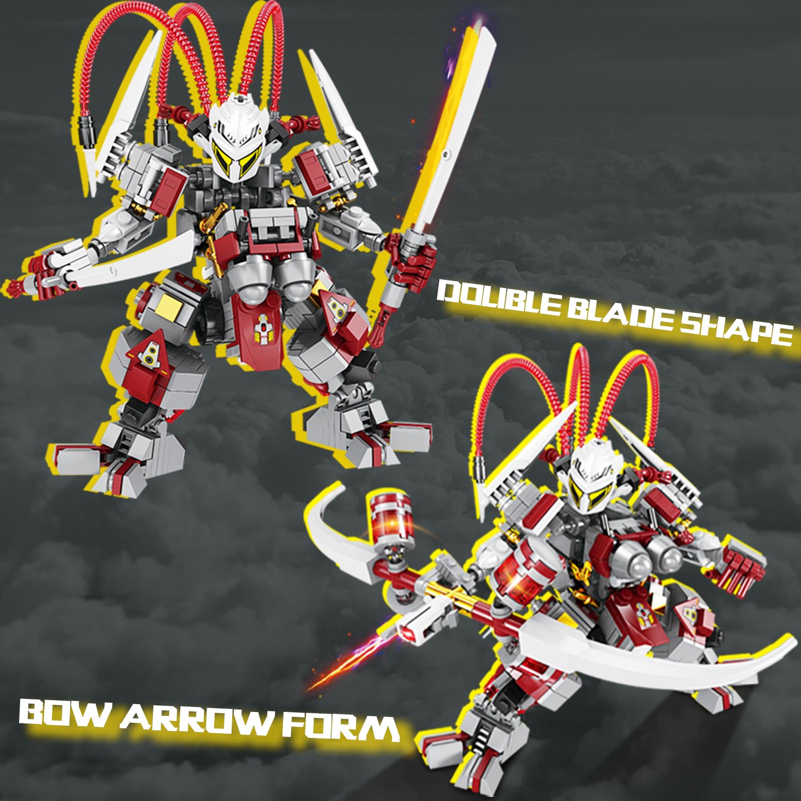 Snapklik.com : KeVeuLen Mech Robot Transforming Building Set,445Pcs Red ...