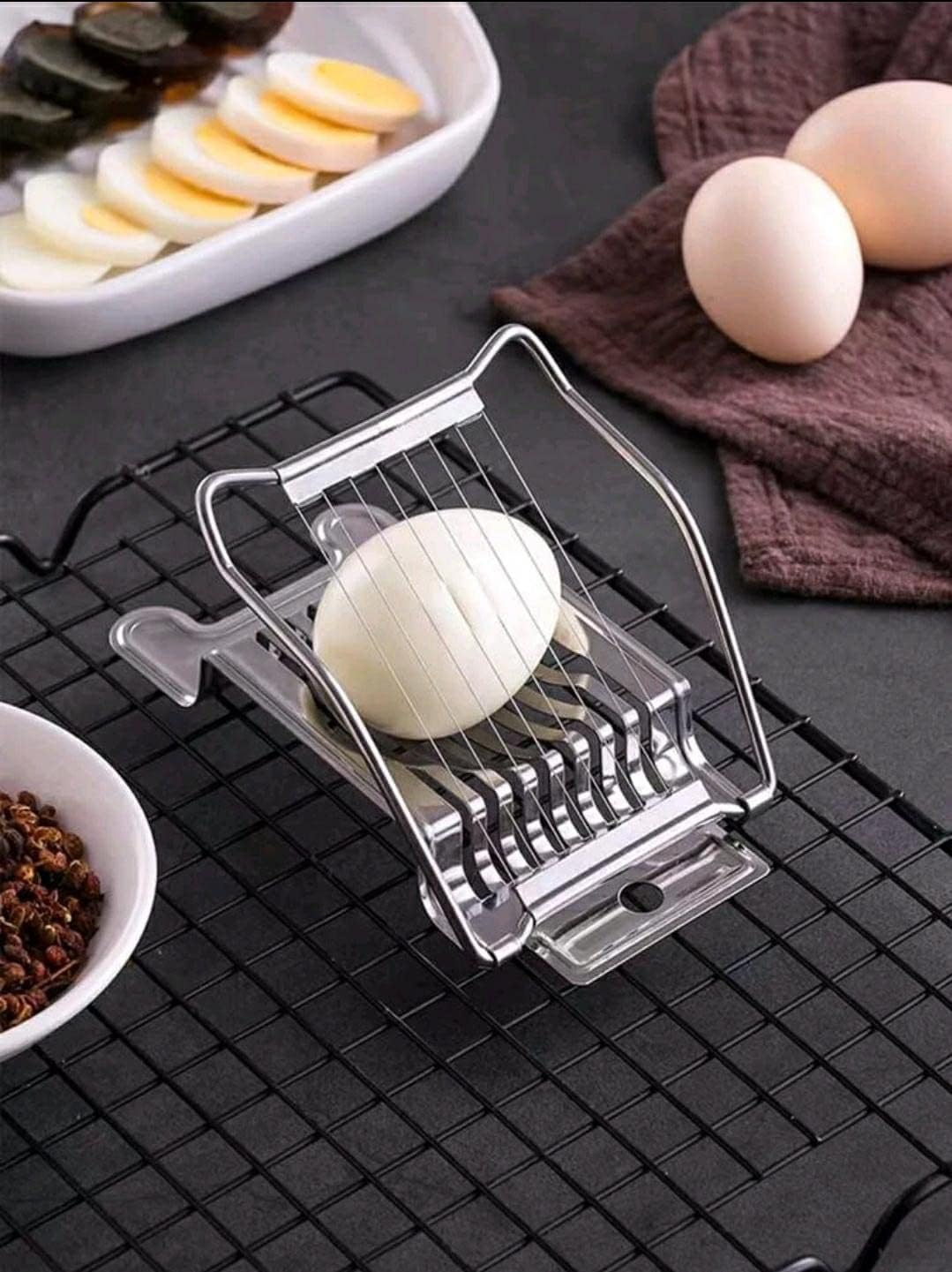 Amazon.com: 1pc Stainless Steel Kitchen Tool, Egg Slicer, Egg Cutter ...