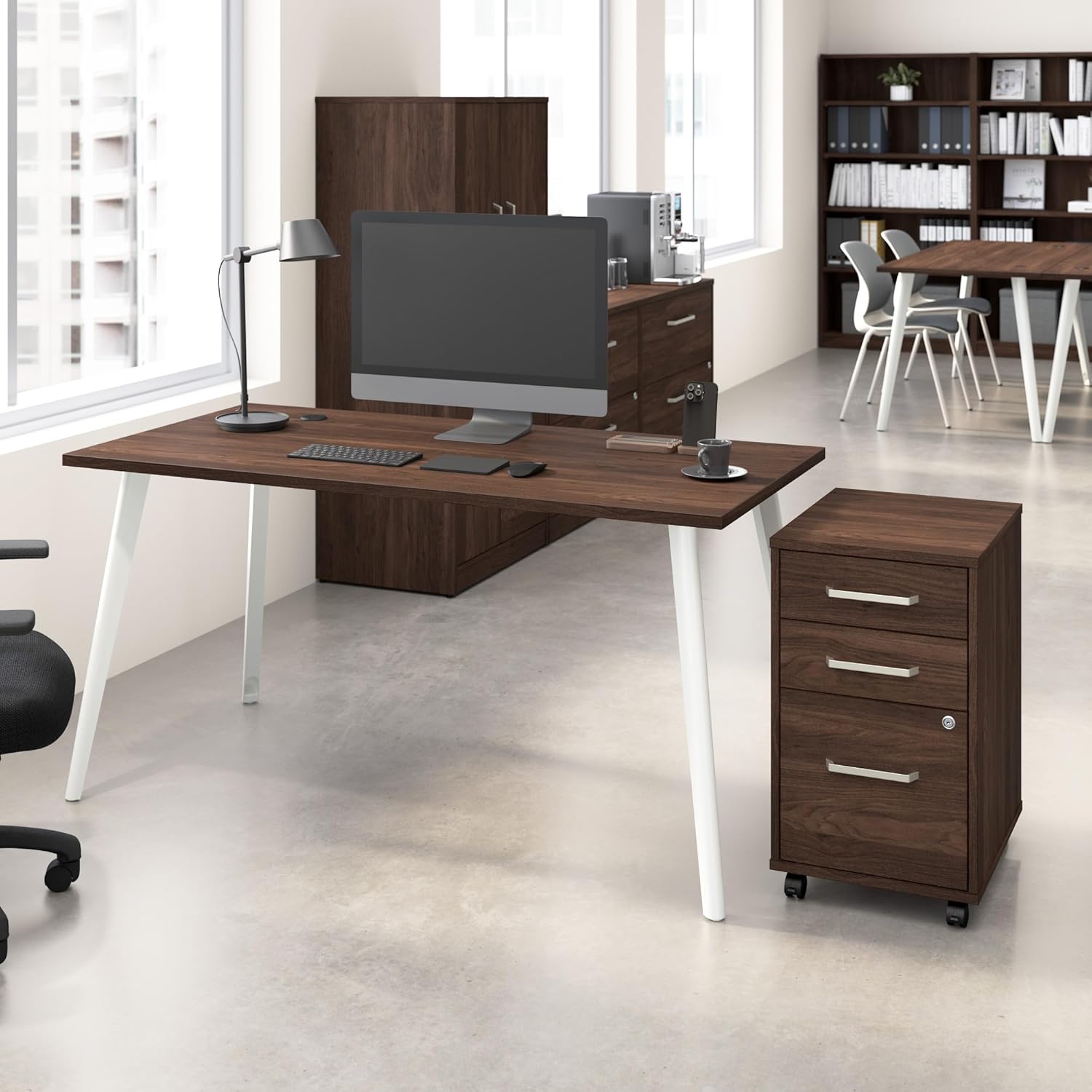 Amazon.com: Bush Business Furniture Computer Desk 60 inch with 3 Drawer ...