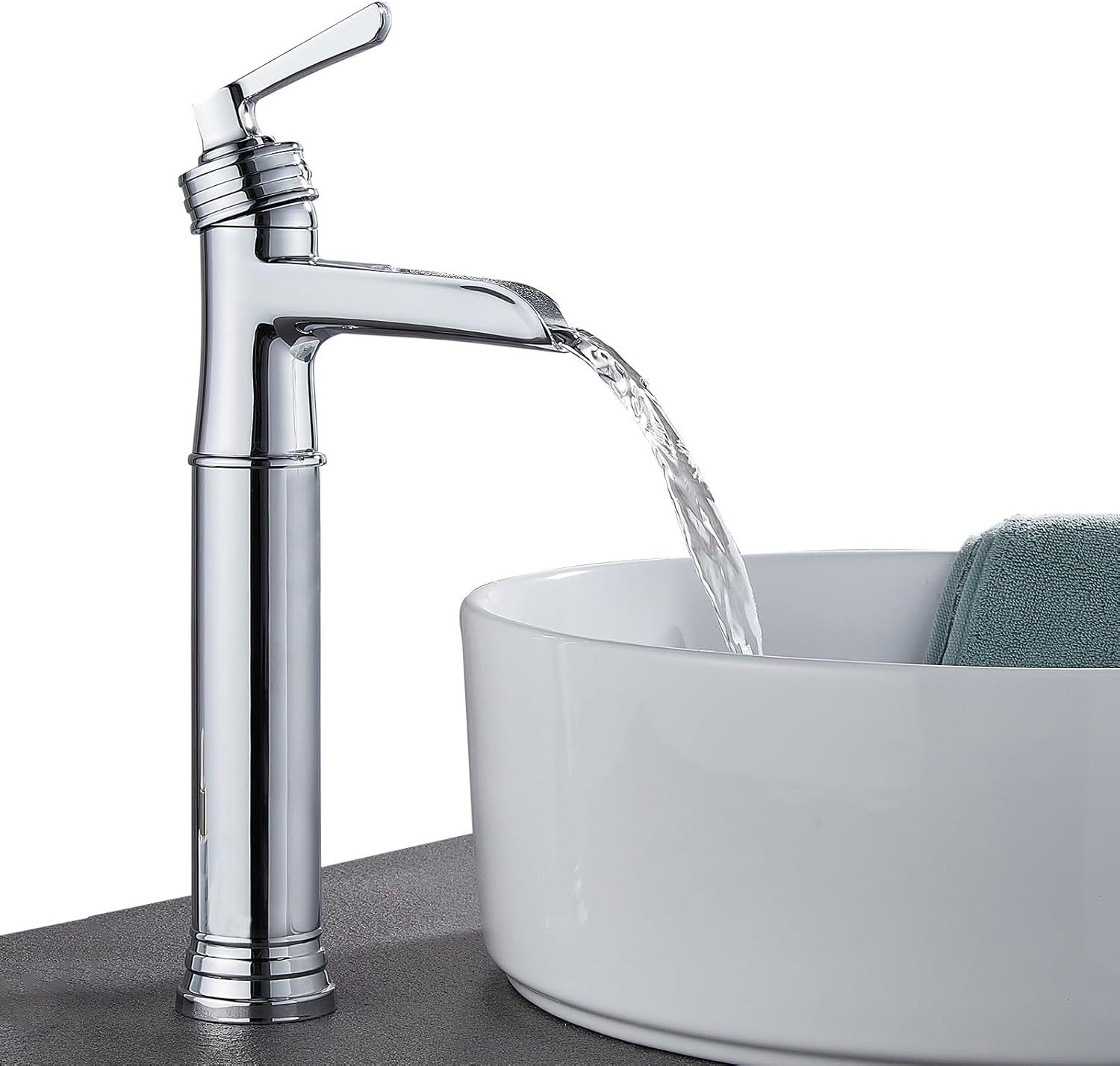 Sanliv Vessel Sink Faucet, Single Handle One Hole Waterfall Rv Bathroom ...