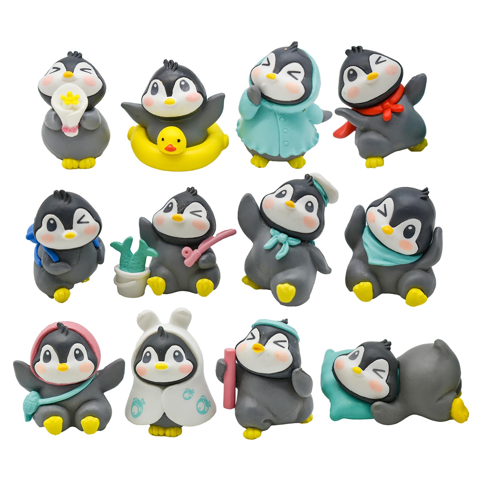 Amazon.com: Pinenjoy 12Pcs Mini Cute Penguin Figurines Miniature ...